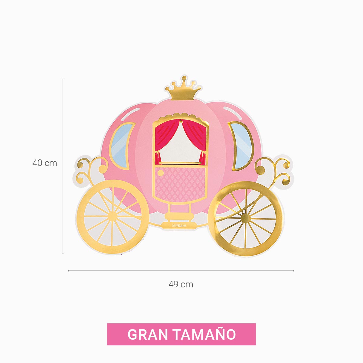 Rosa Märchen Kutsche als Pinata mit Gold Metallic Details – Printfetti